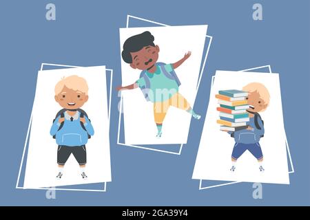 three back to school boys characters Stock Vector Image & Art - Alamy
