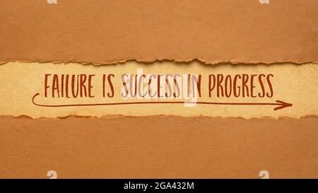 Inspirational quotes - Failure is success in progress Stock Photo - Alamy