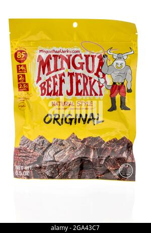 Winneconne, WI -18 July 2021: A package of M M classic mix milk ...