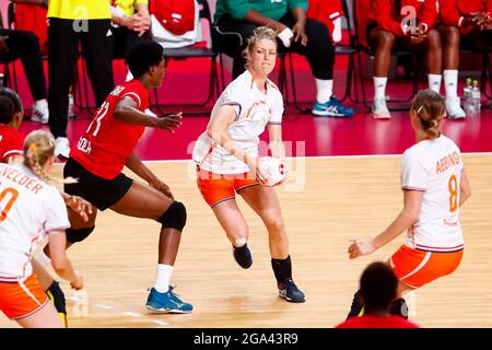 TOKYO, JAPAN - July 29: Nycke Groot of the Netherlands and Angela ...
