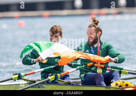 29th July 2021; Sea Forest Waterway, Tokyo Bay, Japan; Team rowing; The ...