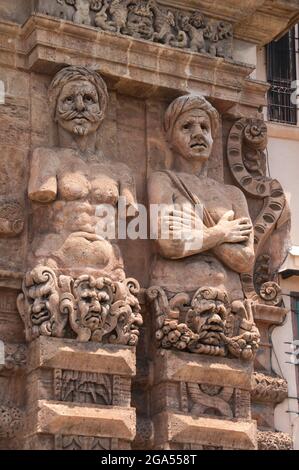 Italy: Two of four giant telamones depicting the Moors defeated by ...