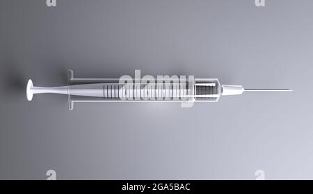 A medical syringe. 3D rendered Illustration. Isolated on white Stock ...