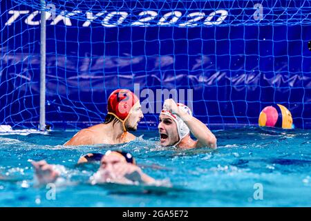 TOKYO, JAPAN - JULY 29: Loren Fatovic of Croatia celebrating during the ...