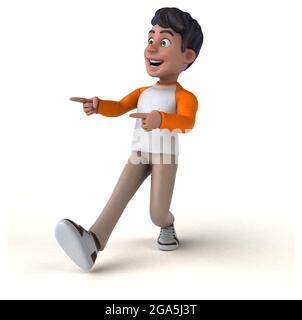 Fun 3D cartoon Asian teenager Stock Photo - Alamy