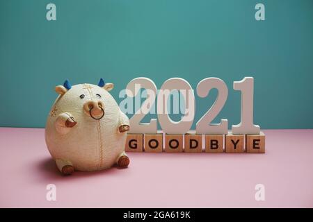 Goodbye 2021 alphabet letters on pink and blue background Stock Photo ...