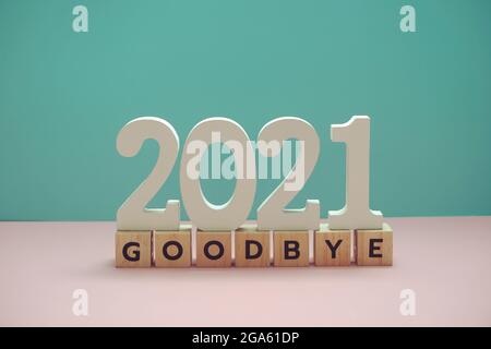 Goodbye 2021 alphabet letters on pink and blue background Stock Photo ...