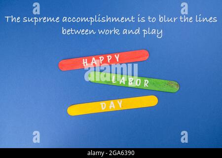 a quote with a the words happy Labor Day on the background Stock Photo ...