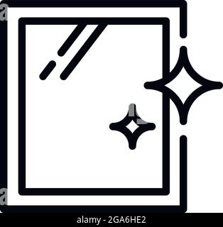 Glass scraper vector thin line icon. House window wash wiper, home ...