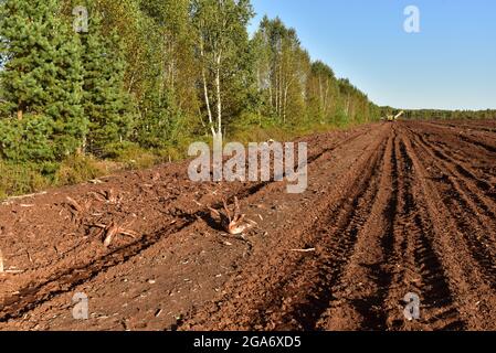 Industrial peat extraction on peatlands in the Midlands of Ireland ...