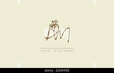 Initial Letter DM Logo - Hand Drawn Signature Logo - Simple Vector Logo in Signature Style for ...