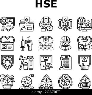 Health Safety Environment Hse Icons Set Vector Stock Vector Image & Art ...
