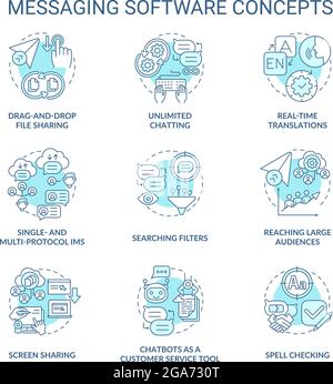 Messaging outline icons collection. Texting, Chatting, Messaging ...