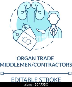 Organ trade middlemen or contractors concept icon Stock Vector Image ...