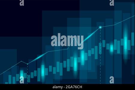Abstract neutral business statistics chart growing graphs. Blue light ...