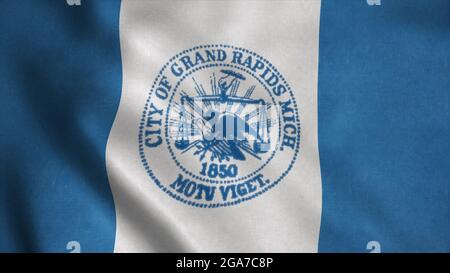 Flag of Grand Rapids city, city of Michigan, United States of America ...