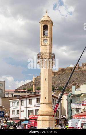 Historical clock tower in Bayburt city center, 17 July 2021, Bayburt ...