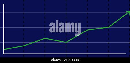 Single arrow growing pointing up on chart graph bars icon, success ...