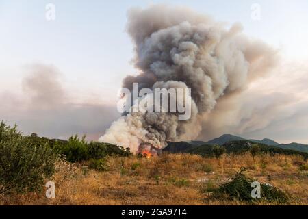 Forest fire near Marmaris resort town of Turkey Stock Photo - Alamy