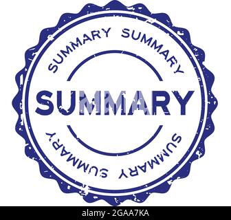 summary sign. summary round vintage grunge stamp. summary Stock Vector ...