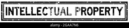 Grunge black intellectual property word square rubber seal stamp on ...