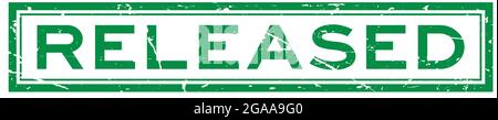 Grunge green discharge word rubber seal stamp on white background Stock ...