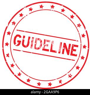 Grunge red guideline word rubber seal stamp on white background Stock ...