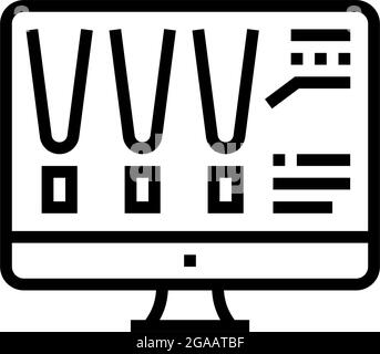 choose color lighting on computer screen glyph icon vector illustration ...