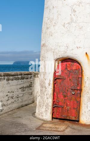 The entrance to Girvan Harbour Stock Photo - Alamy