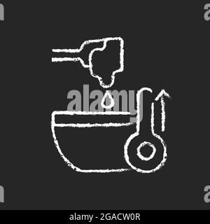 Melt cooking ingredient chalk white icon on dark background Stock ...