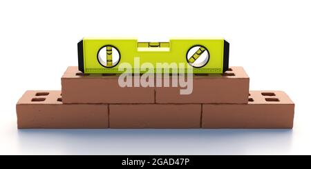 Spirit level on a white background. Vector illustration Stock Photo - Alamy