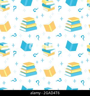 Children reading books background. Seamless pattern. Vector ...