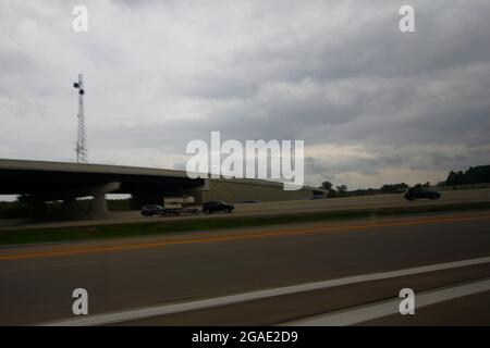 Freeways During a Cloudy Day, Indianapolis, Indiana Stock Photo - Alamy