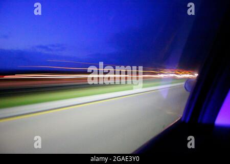 Night Driving on a Freeway, Iowa Stock Photo - Alamy