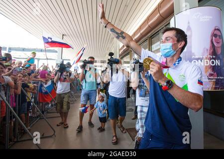Zgornji Brnik, Slovenia. 30th July, 2021. Slovenian road cycling ...