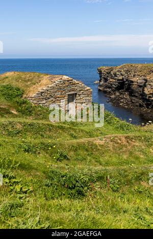 Restored, possibly Viking, harbour with protective cut outs for (noust ...
