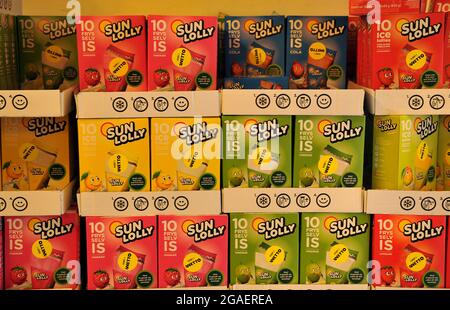 Kastrup/ Denmark. 30 July 2021, Sun lolly 10 ice cream on sale is ...