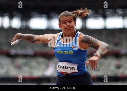 Alexandra EMILIANOV of Moldova competes in the Women Discus throw event ...