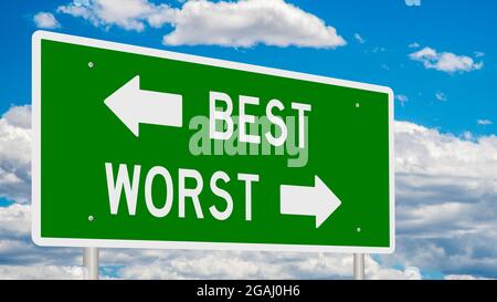 Rendered green highway sign illustrating a choice Stock Photo - Alamy