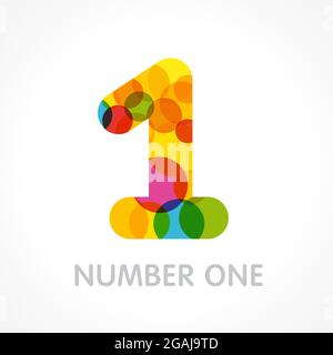 1 st anniversary decorative number. 1 year old logotype concept. Golden ...