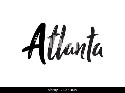 Atlanta, Georgia lettering design. Atlanta typography design. Vector ...