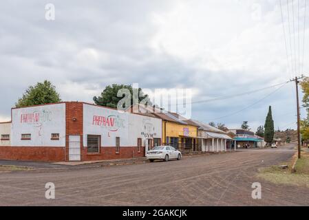 STEYNSBURG, SOUTH AFRICA - APRIL 22, 2021: A street scene, with ...
