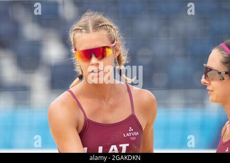 July 31, 2021: Tina Graudina (1) of Latvia during the Women's Beach ...