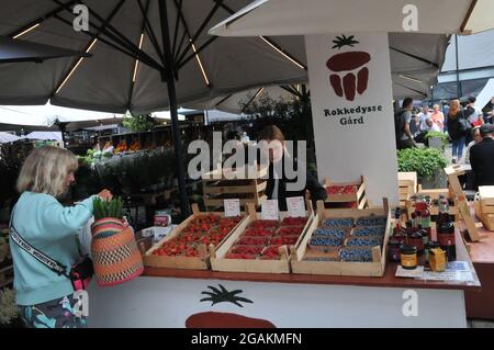 Kastrup/ Denmark. 31 July 2021, Danish checken eggs from danish poultry ...