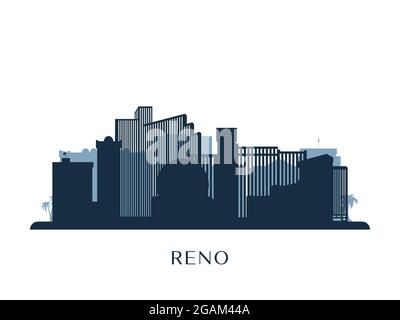 United States, Reno city skyline isolated vector illustration, icons ...