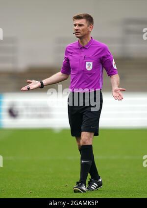 Referee Peter Wright during the pre-season friendly match at the ...