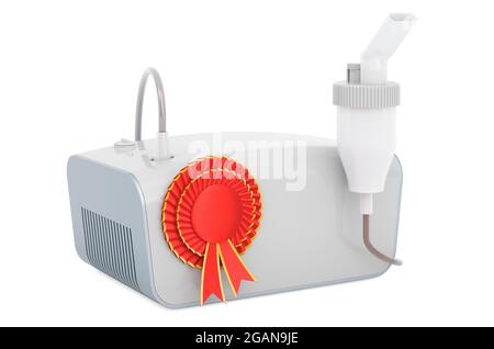 Compressor inhaler, nebulizer. 3D rendering isolated on white ...