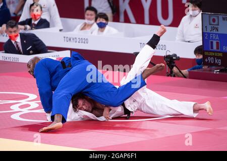 AAron Wolf (JPN) vs Teddy Riner (FRA) Judo-Mixed Team final JULY 31 ...