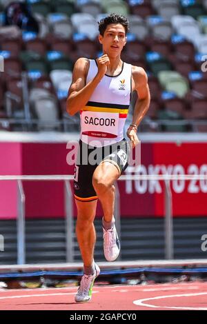Belgian Jonathan Sacoor pictured in action during the 400m race, at ...