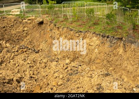 Dug up earth. Construction excavation of soil. Dump of land at a ...
